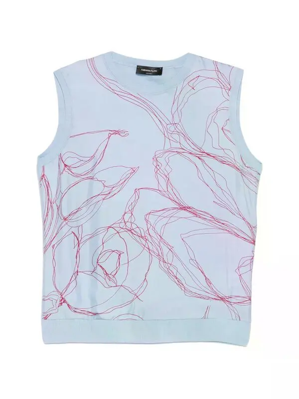 Fabiana Filippi Graphic Print Sleeveless Top