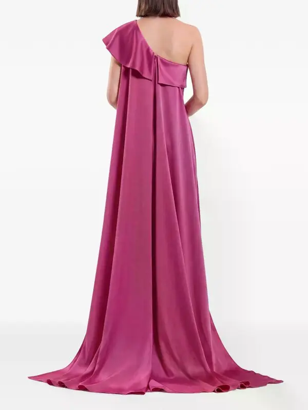 SAIID KOBEISY One-shoulder Embroidered Evening Gown - Pink