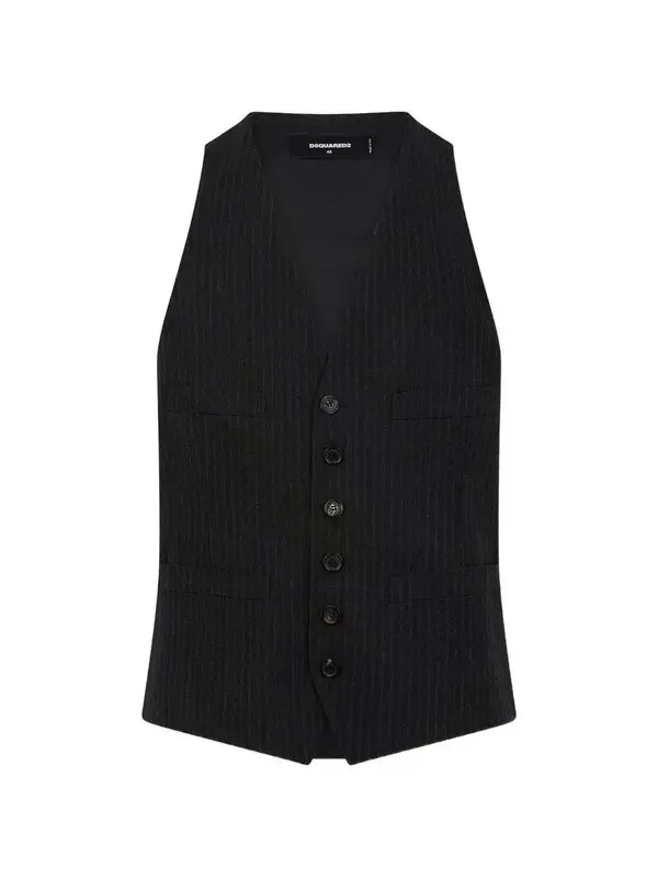 Dsquared2 Pinstripe Vest - Black