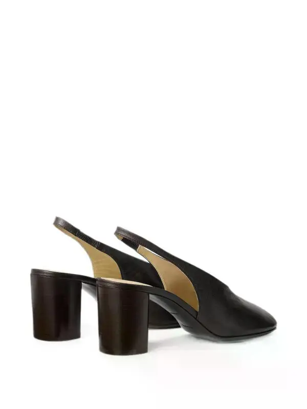 LEMAIRE Glove Slingback Pumps 80mm Block Heel In Lambskin Leather
