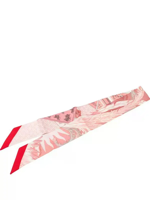 Hermès 2000-2026 Cheval Phoenix Silk Twilly Scarf Scarves - Pink