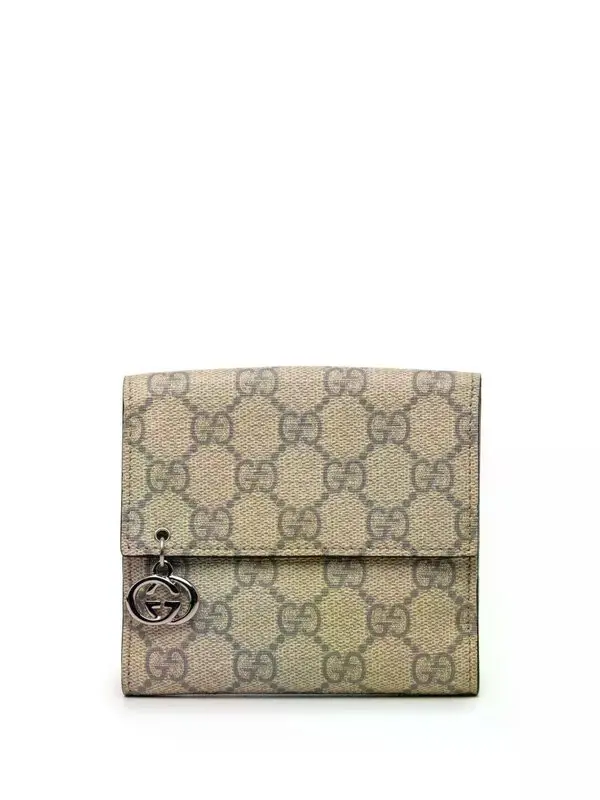 Gucci 2000-2015 Gg Supreme Interlocking G Pierce French Flap Wallet Small Wallets