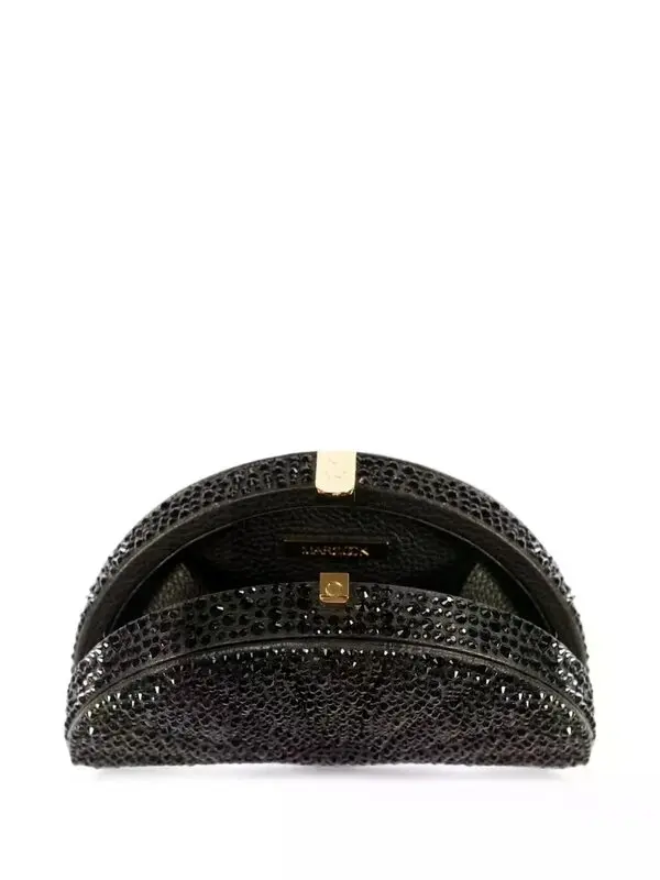 MARZOOK Crystal-embellished Half-moon Clutch Bag - Black