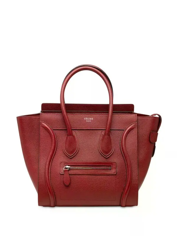 Celine 2016 Micro Drummed Calfskin Luggage Tote Bag - Red
