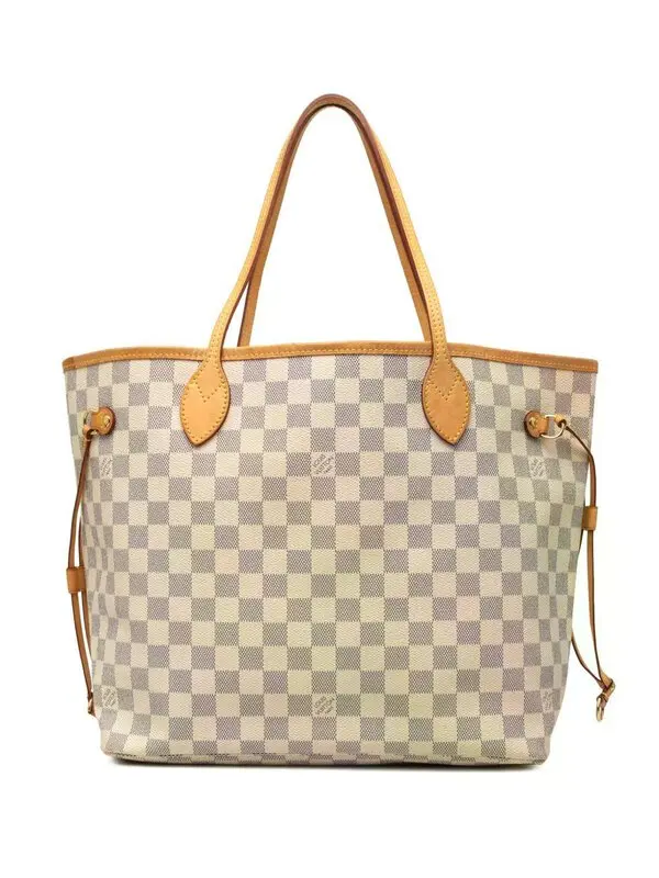 LOUIS VUITTON 2013 Damier Azur Neverfull Mm Tote Bag - White