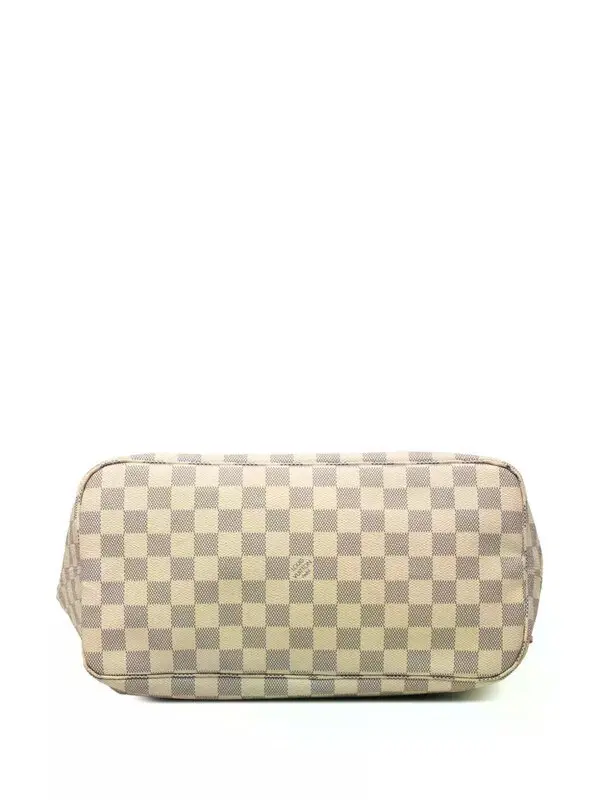 LOUIS VUITTON Damier Azur Neverfull Mm Tote Bag - White