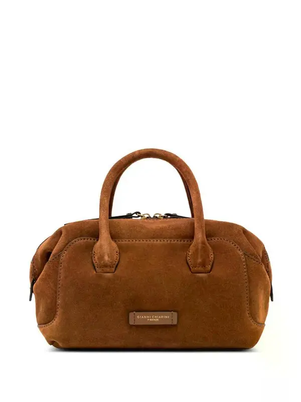 GIANNI CHIARINI Gemma Suede Leather Tote Bag - Brown