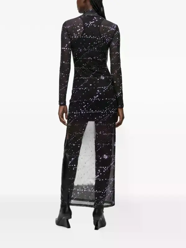 Karl Lagerfeld All-over Print Mesh Maxi Dress