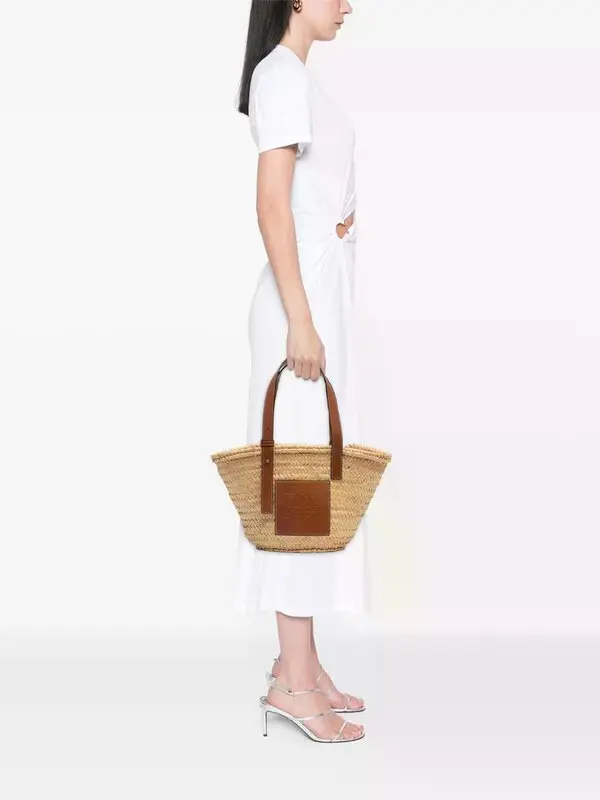 Loewe 2022 Small Raffia Anagram Basket Tote Bag