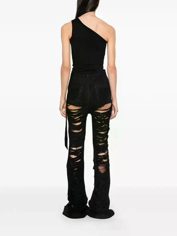 Rick Owens Ziggy Top One Shoulder Ribbed Knit