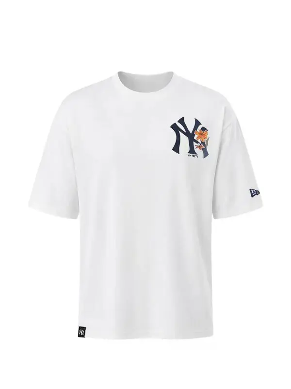New Era Mlb Floral New York Yankees Logo Print T-shirt - White
