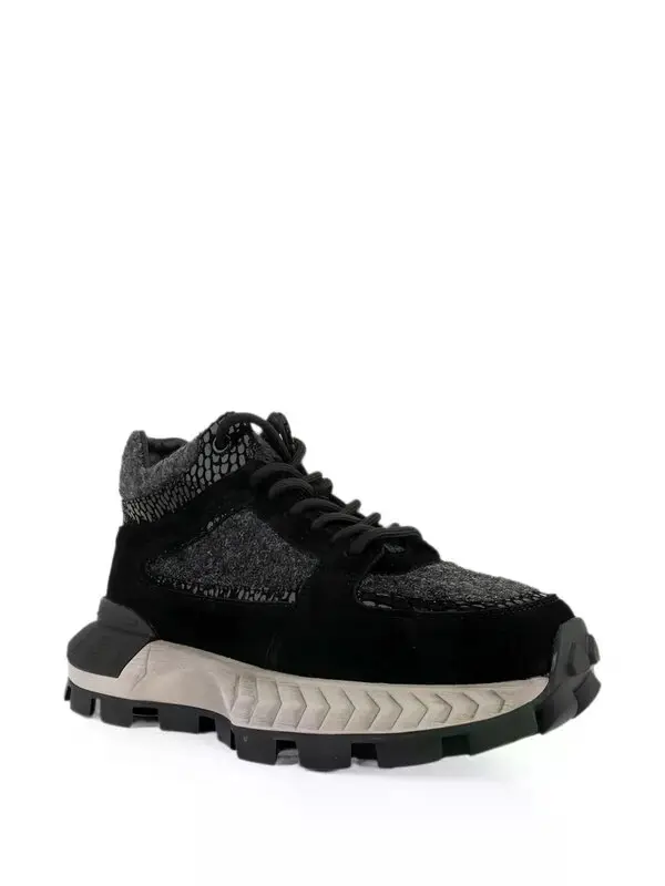 LINDA BAUMANN Snakeskin-effect Paneled Sneakers