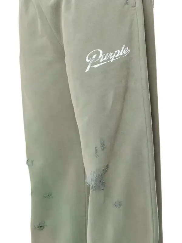 PURPLE BRAND Slugger" Distressed Logo-print Track Pants
