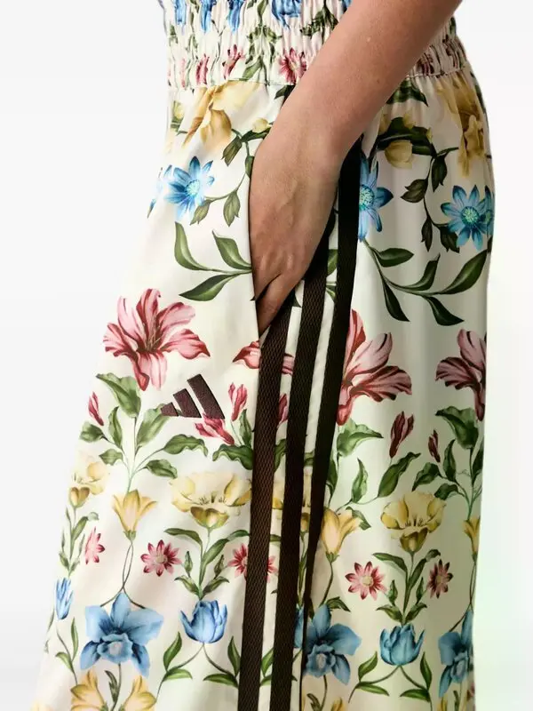Adidas Floral Print Palazzo Pants With Side Stripe Detail