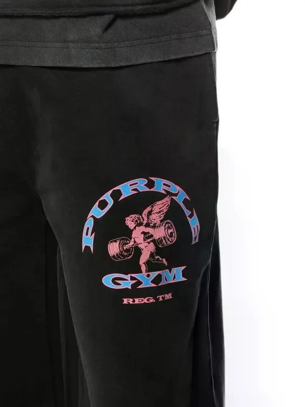 PURPLE BRAND Distressed Graphic-print Track Pants