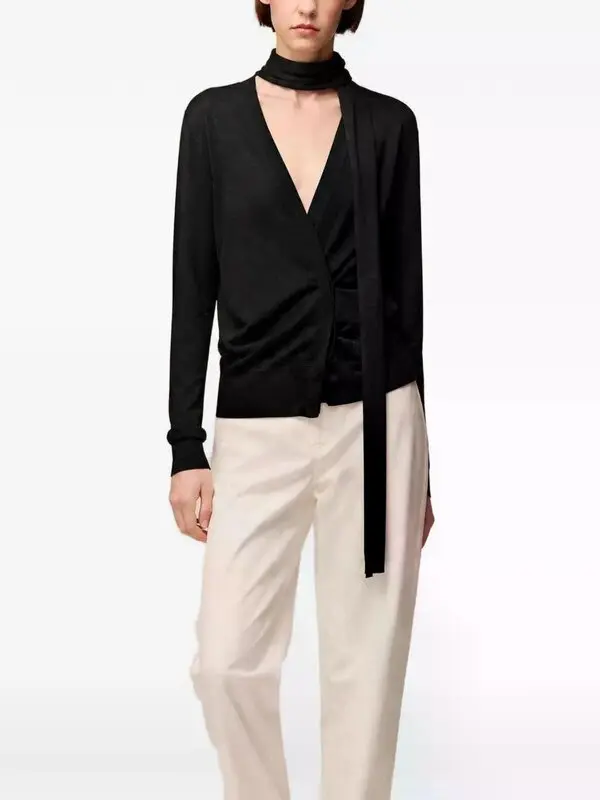 RETORI Scarf-detail Button-up Cardigan