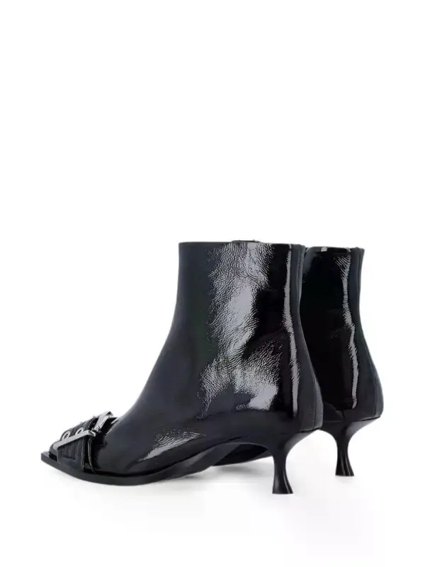 GANNI Buckle-detail Patent Ankle Boots