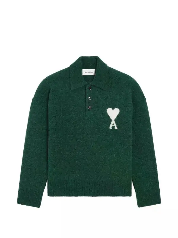 AMI Paris Alpaca Polo With De Coeur