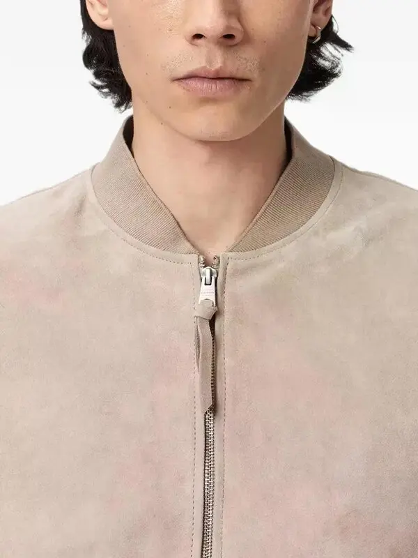 ALLSAINTS Suede-finish Zip-up Bomber Jacket