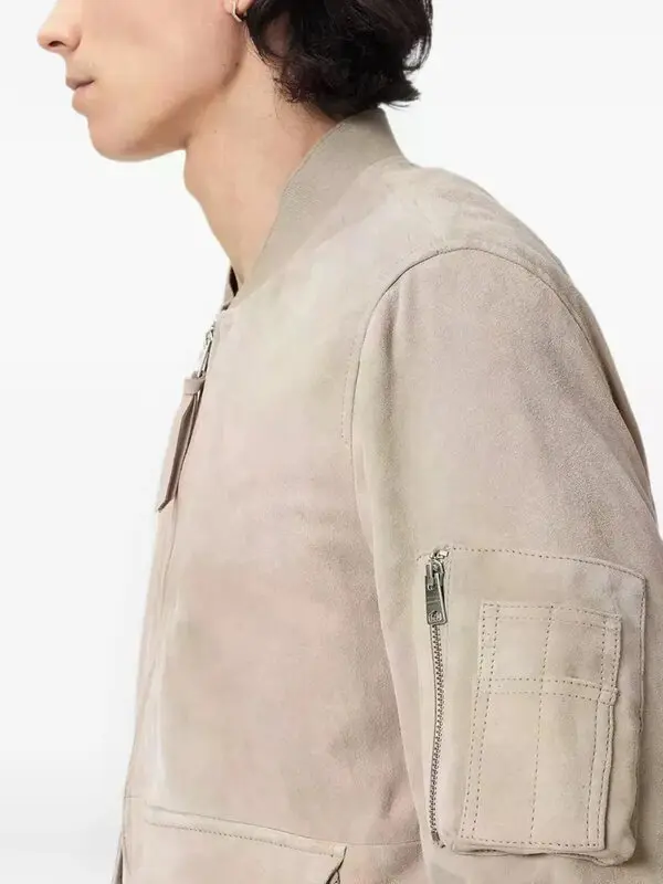 ALLSAINTS Suede-finish Zip-up Bomber Jacket