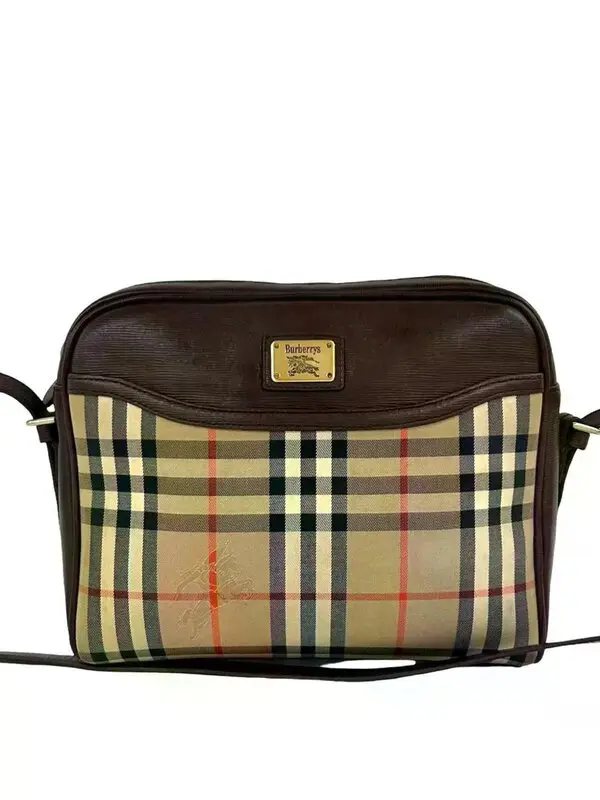 Burberry 20th Century Haymarket Check Canvas Crossbody Bag - Neutrals