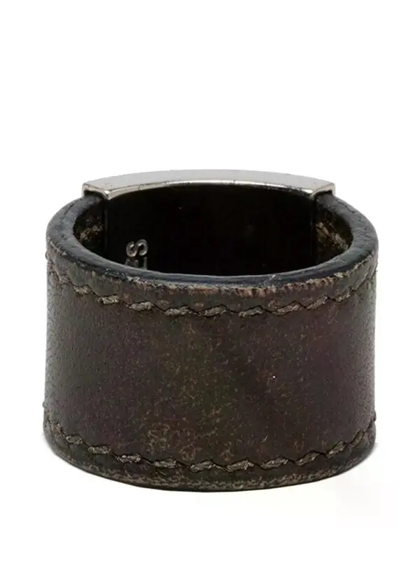 Hermès Leather And Palladium Plated Lurie Ring