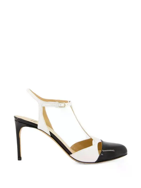 FRANCESCO RUSSO T-bar Patent-finish Pumps - White