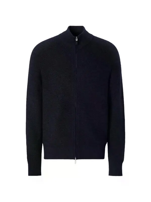 Zegna Navy Cashseta Full-zip Cardigan - Blue