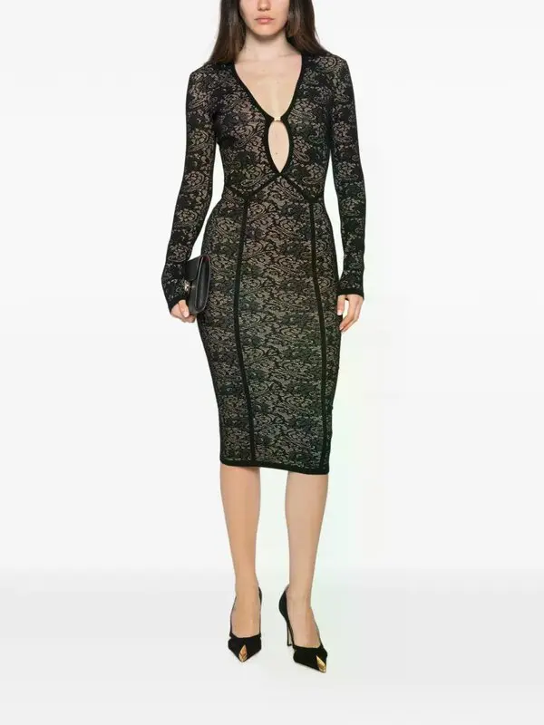 Elisabetta Franchi Lace-patterned Cut-out Midi Dress