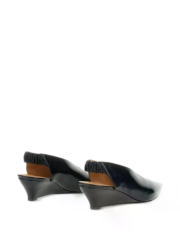 ODISSI Pointed-toe Slingback Wedge Pumps - Black