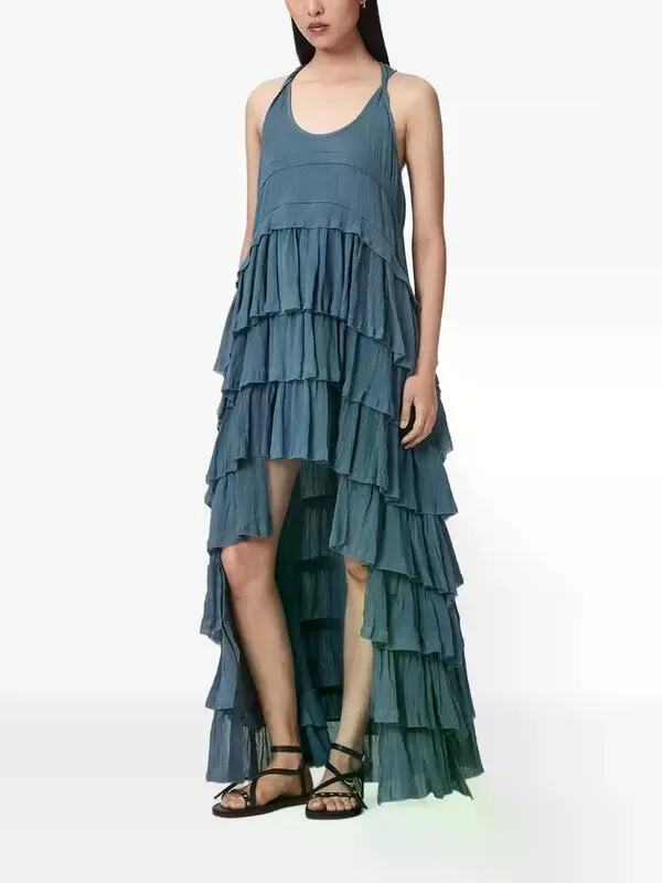 ALLSAINTS Maxi Ruffled Tiered-skirt Dress - Blue