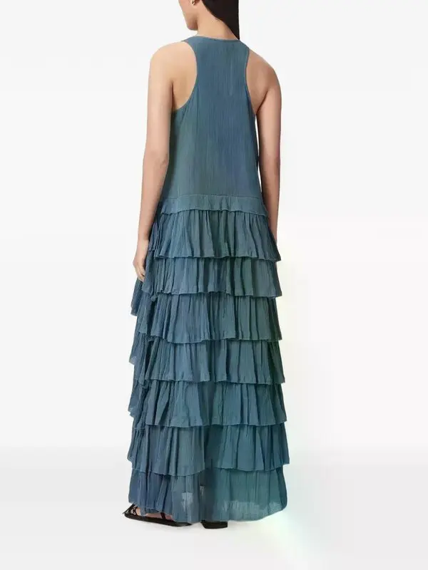 ALLSAINTS Maxi Tiered Ruffled Dress - Blue
