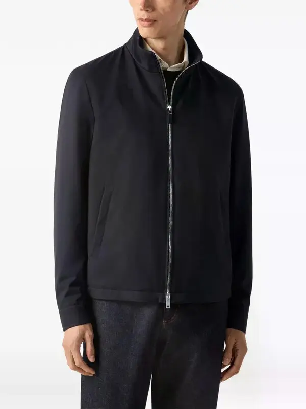 Zegna Navy Microfiber Motorin 100cc Blouson