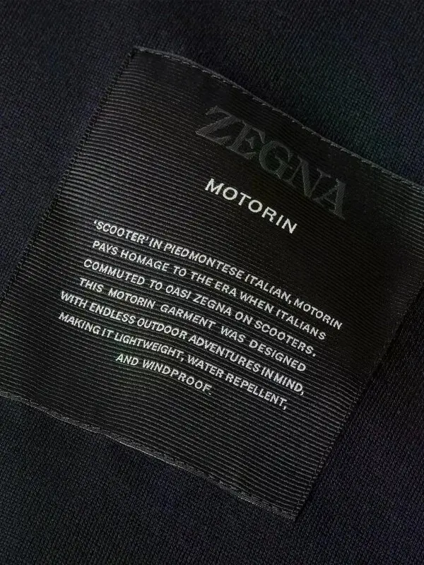 Zegna Navy Microfiber Motorin 100cc Blouson