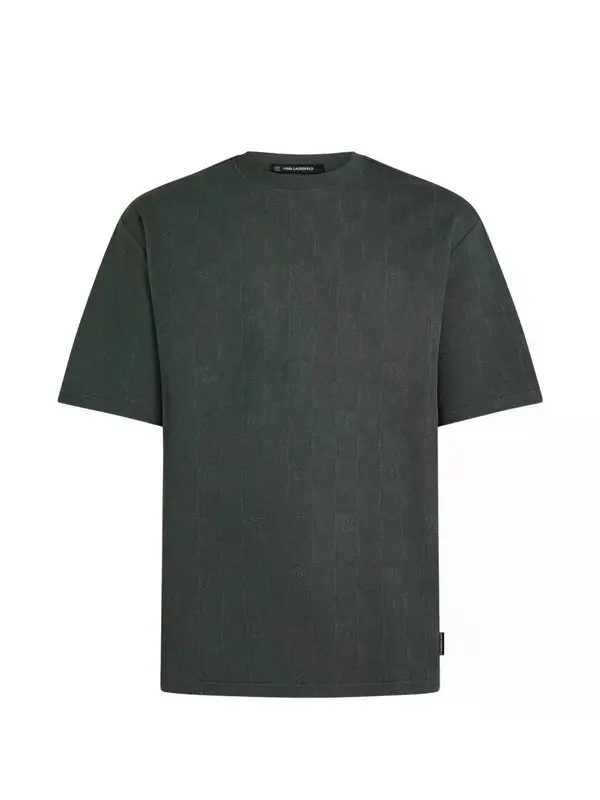 Karl Lagerfeld Monogram Checked T-shirt - Green
