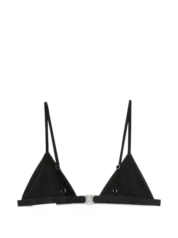 Patrizia Pepe Rhinestone Triangle Bra - Black