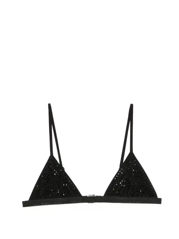 Patrizia Pepe Rhinestone Triangle Bra - Black