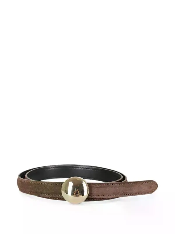 SEMICOUTURE Yoana Suede Belt With Ball Buckle - Brown
