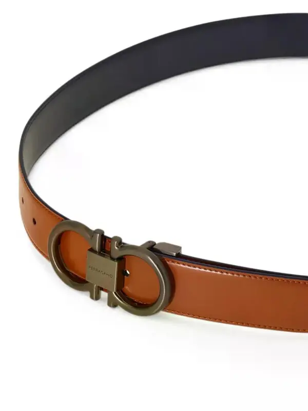 FERRAGAMO Reversible Gancini Belt - Brown