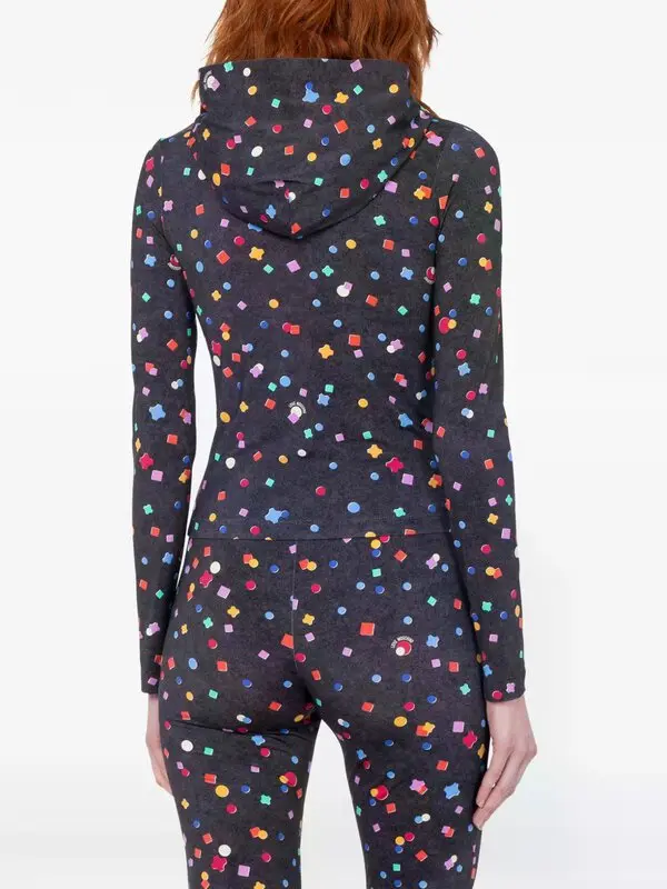 Moschino Printed Technical Nylon Zippered Hoodie