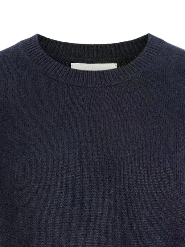 LISA YANG Fine Knit Ribbed Trim Sweater - Blue
