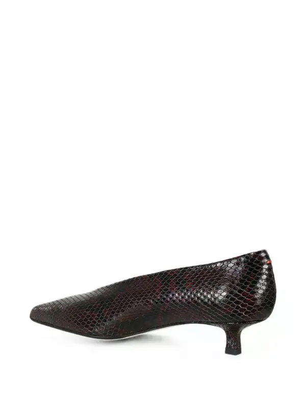 AeydĒ Clara Snake-effect Pointed-toe Leather Pumps