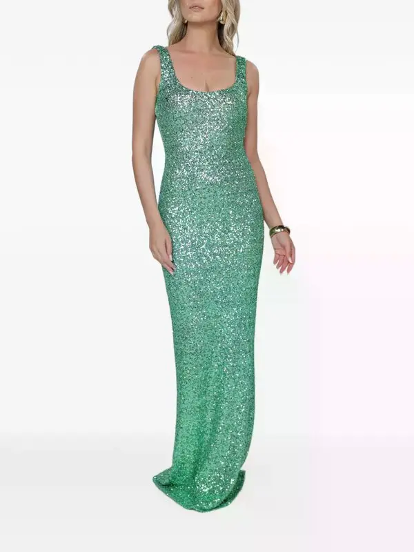 ROSERRY Sequin-embellished Kendall Dress - Green
