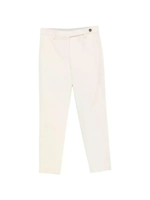 Brunello Cucinelli Button-fastening Slim-fit Trousers - Neutrals