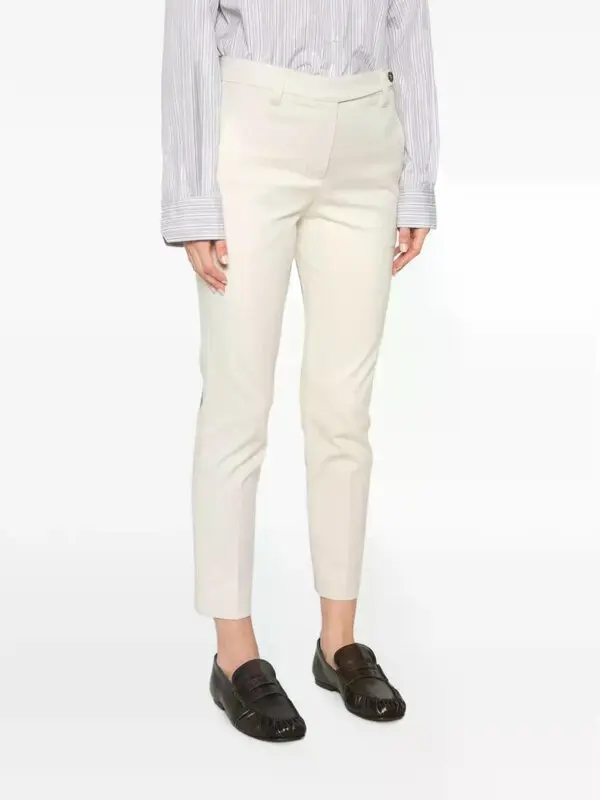 Brunello Cucinelli Slim-fit Button-fastening Trousers - Neutrals