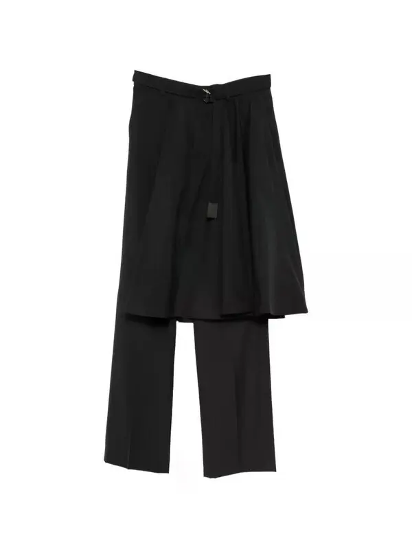 Sacai Pleated Overlay Trousers - Black
