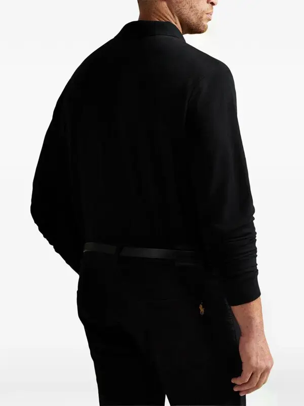 Polo Ralph Lauren Long-sleeve Mesh Polo Shirt - Black
