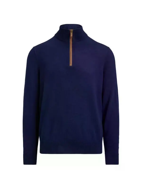 Rlx Ralph Lauren Half-zip Wool Sweater - Blue