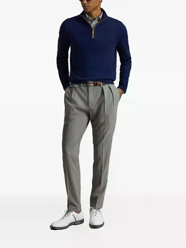 Rlx Ralph Lauren Half-zip Wool Sweater - Blue