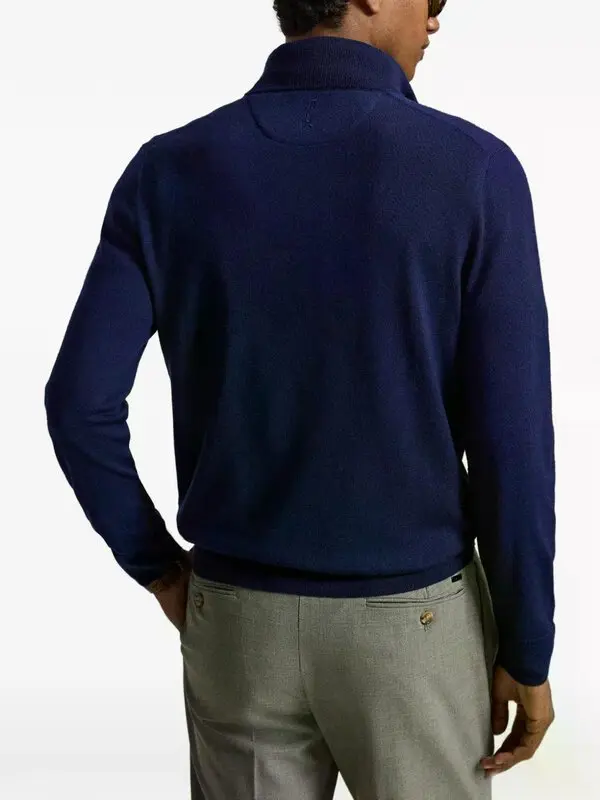 Rlx Ralph Lauren Half-zip Wool Sweater - Blue